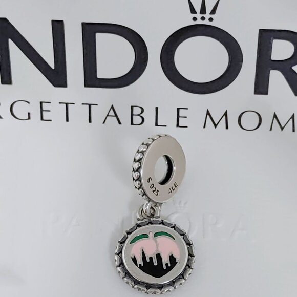 Pandora | Jewelry | Pandora Georgia Peach Dangle Charm Pendant Bracelet ...